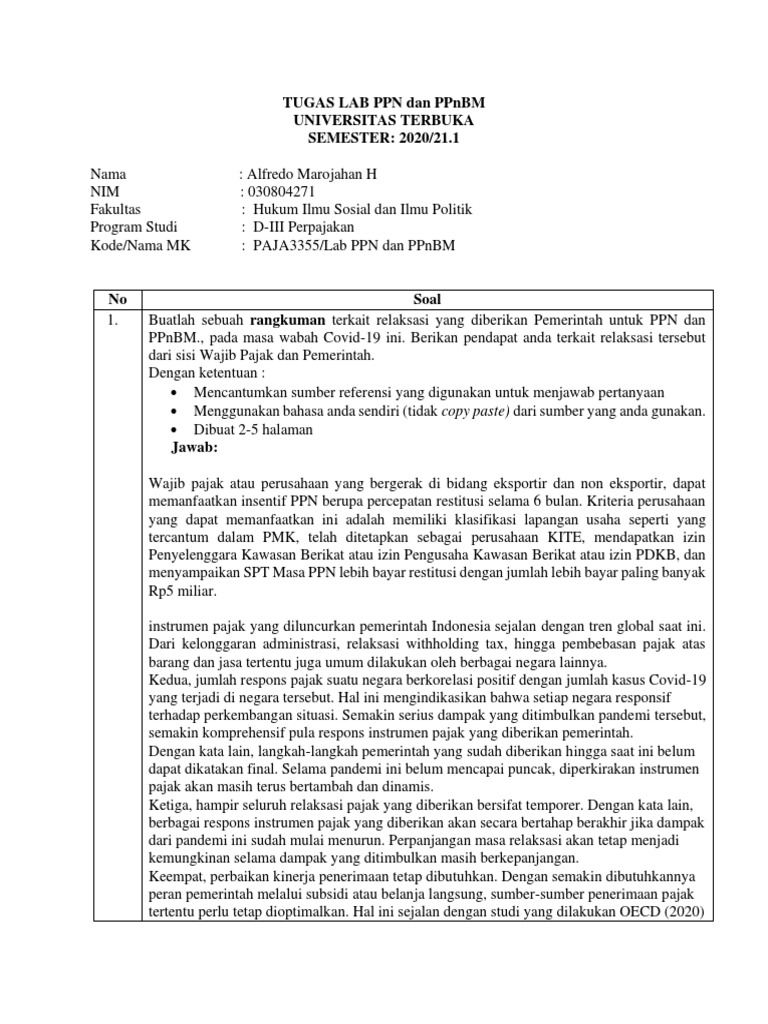 Alfredo - PAJA3355 - Tugas 8 | PDF