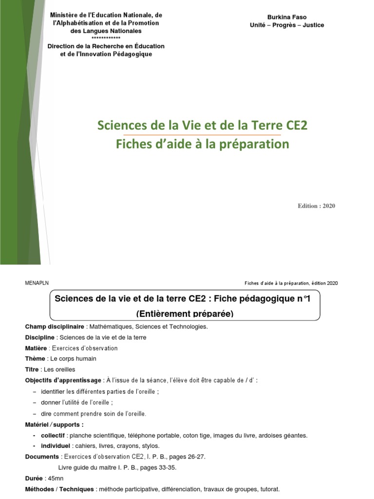 Fiches Pédagogiques SVT CE2 2020 | PDF | Lait | Viande