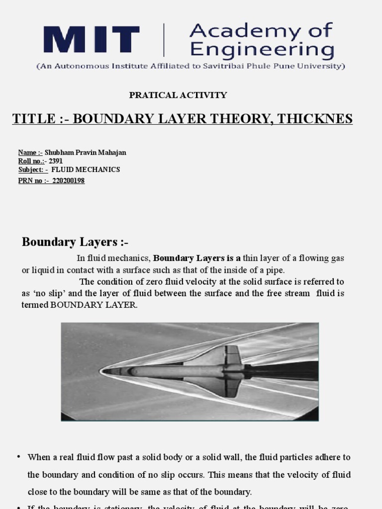 Boundary Layer Theory, Thicknes | PDF | Boundary Layer | Laminar Flow