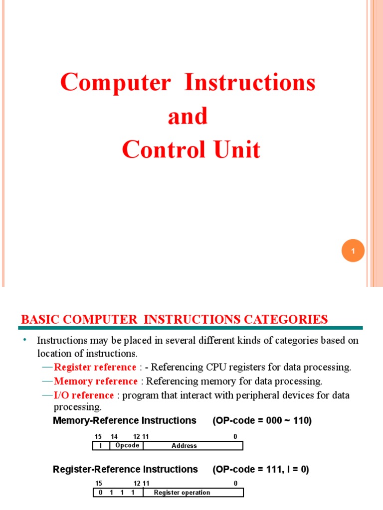 Chapter 2 Lecture 2.3 Control Unit | PDF | Central Processing Unit ...