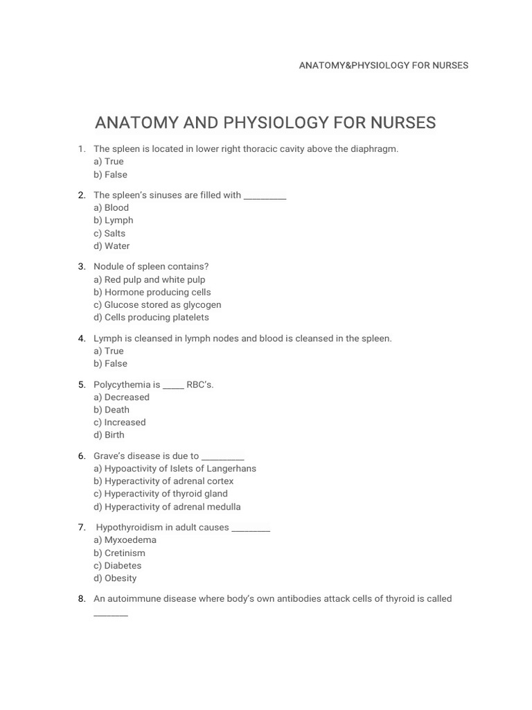 Anatomy and Physiology For Nurses | PDF | Medical Specialties | Physiology