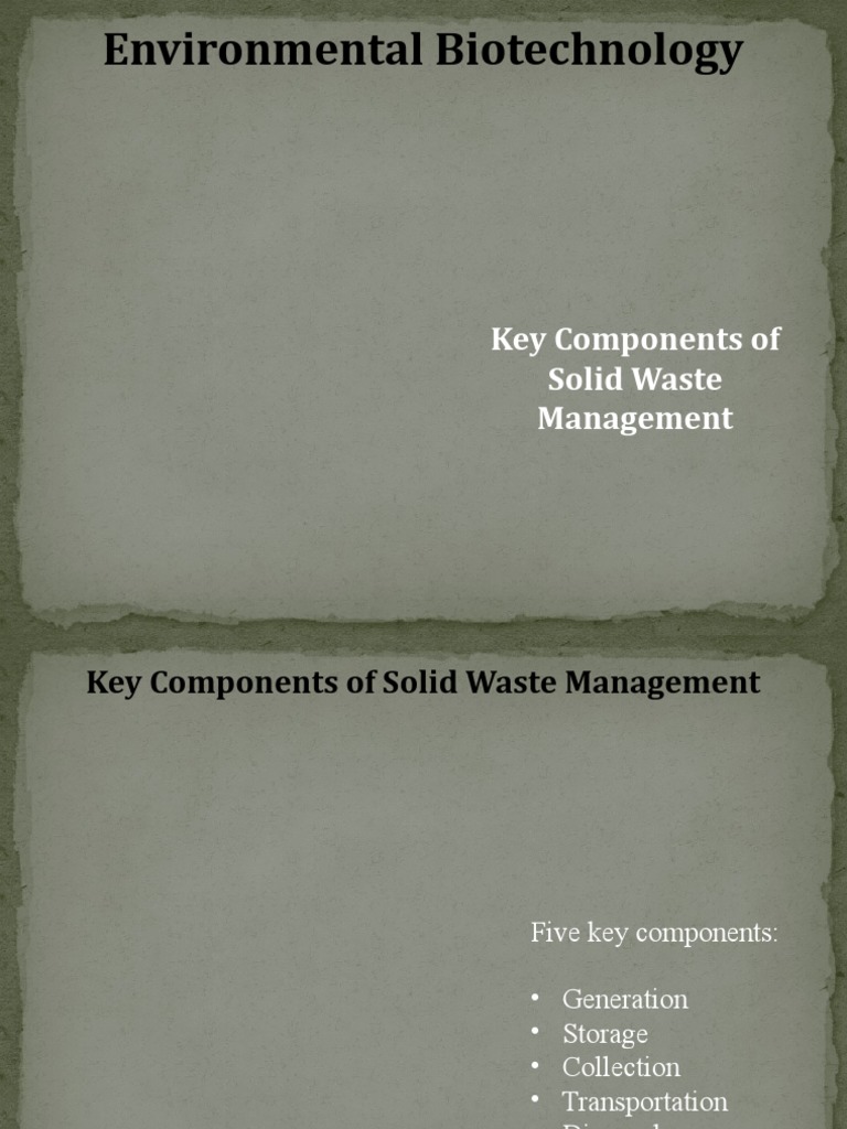 Lecture 164 Key Components of Solid Waste Management | PDF | Waste ...
