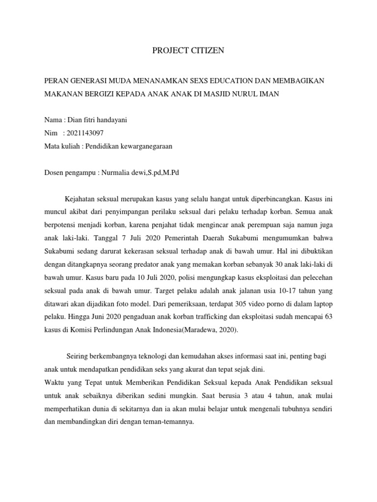 Essay Project Citizen | PDF