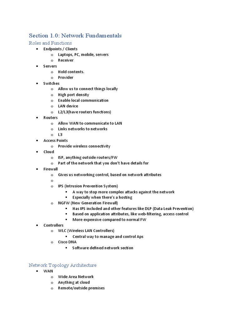 CCNA Notes | PDF | Computer Network | Internet Protocol Suite