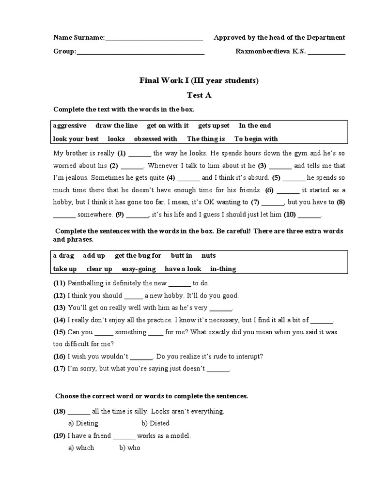 Final Work, III Year Students | PDF | Fox