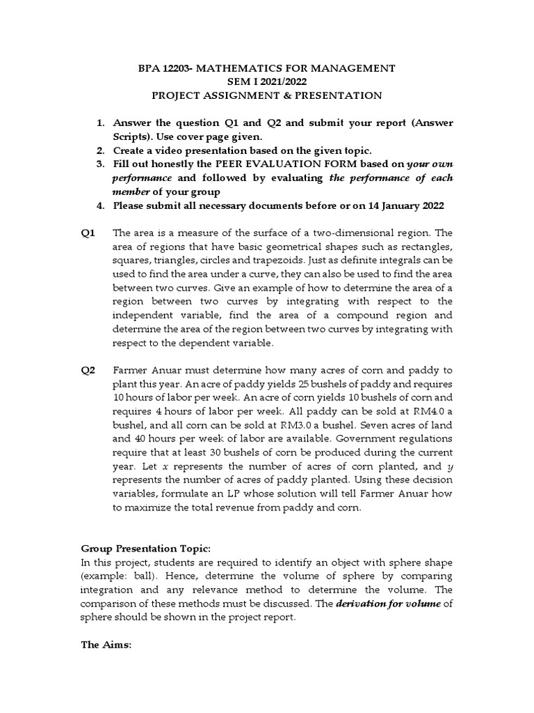 Assignment | PDF | Area | Integral