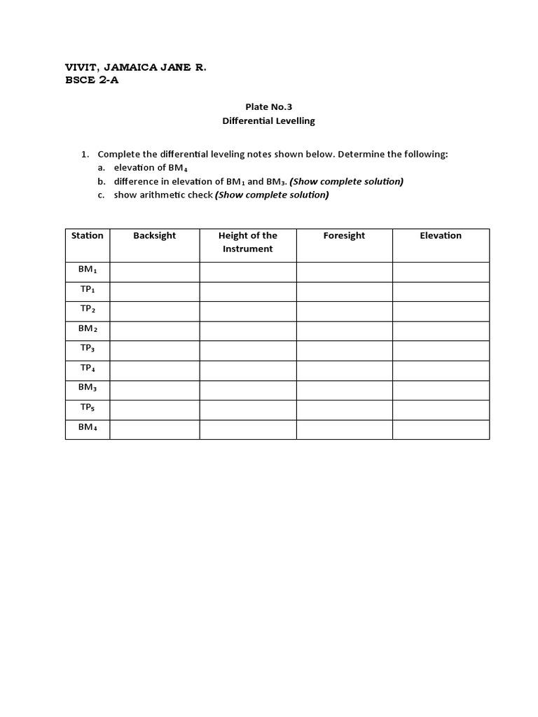 Differential Leveling Solutions | PDF
