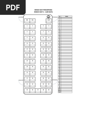 55 Seat Bus Seating Chart