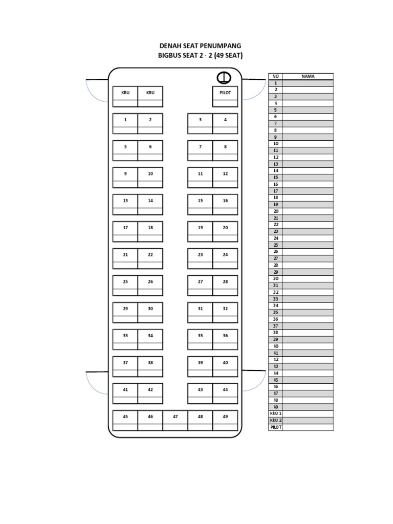 Denah Seat Bigbus 49 Seat | PDF