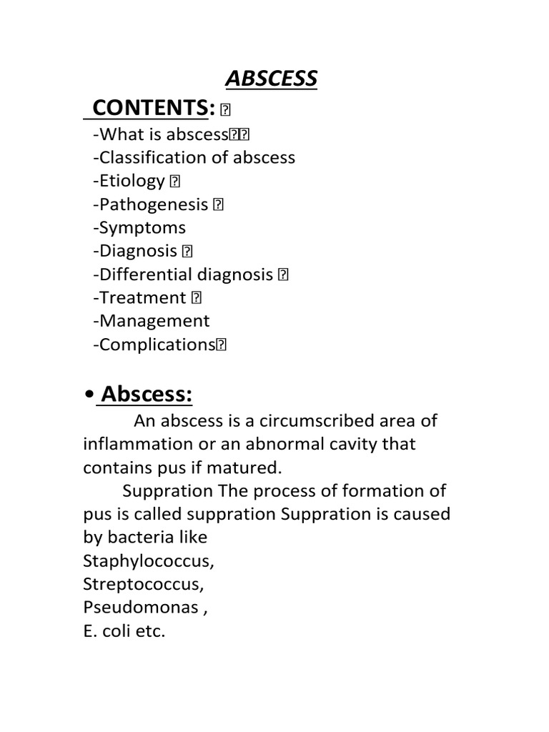 ABSCESS | PDF | Inflammation | Bacteria