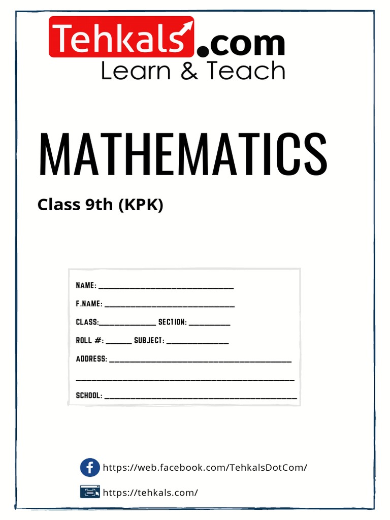 Mathematics: Class 9th (KPK) | PDF | Numbers | Rational Number