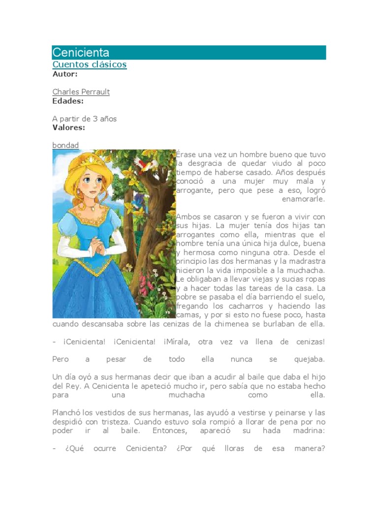 Cuento Clásico: La Cenicienta | PDF | Clásicos