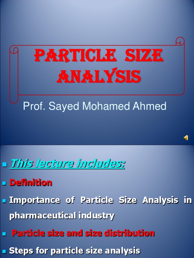 Pharmaceutical Particle Size Analysis | PDF | Wellness | Technology ...