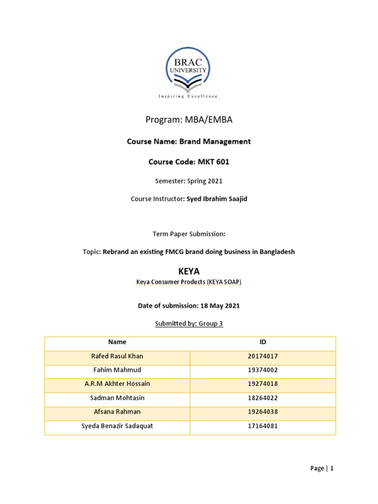 Group 3 - Term Paper (Keya Cosmetic) | PDF | Brand | Advertising