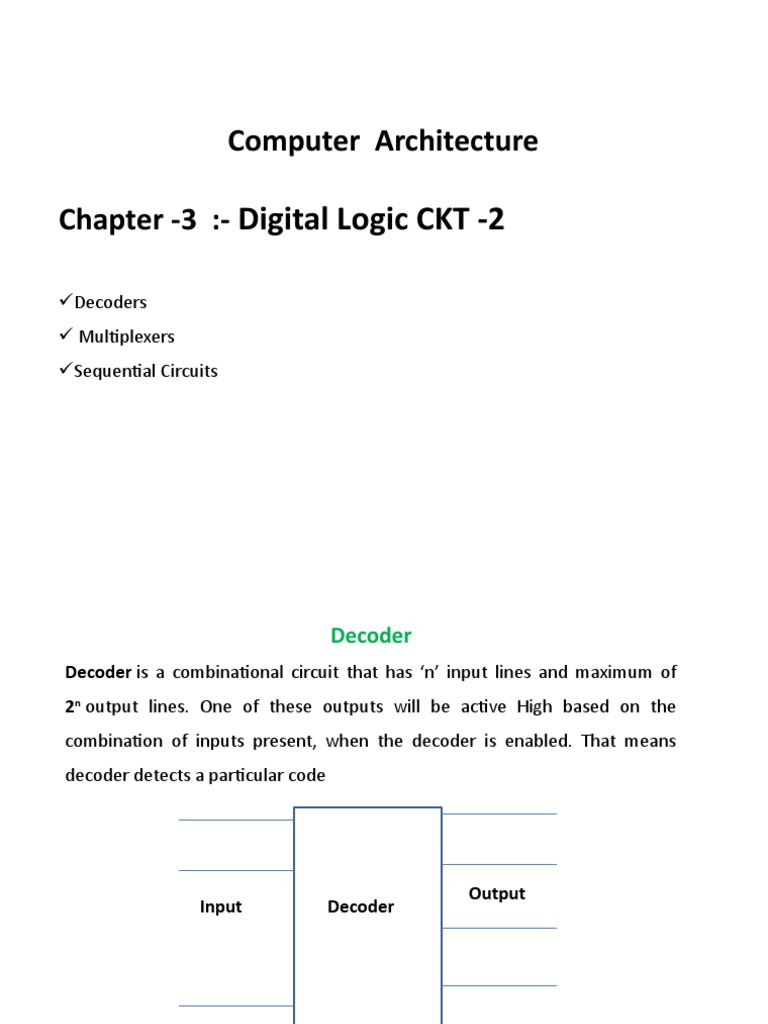 Digital Logic CKT - 2: Computer Architecture Chapter - 3 | PDF ...