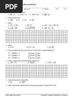 Sprawdzian Klasa 7 Potęgi I Pierwiastki | PDF