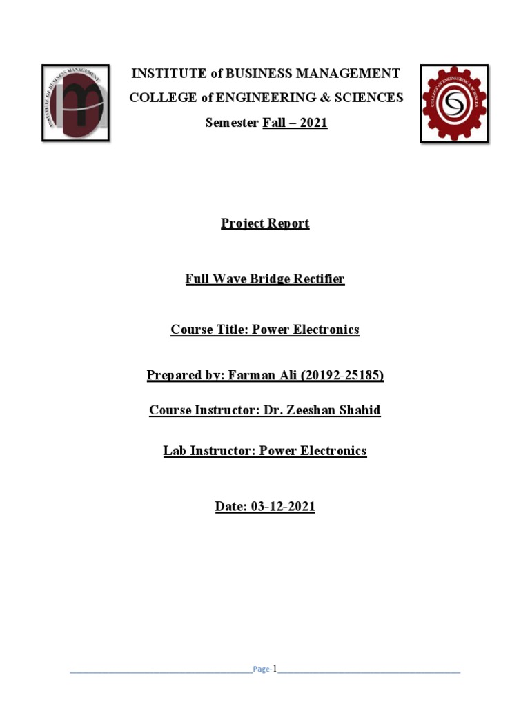 Project Report Rectifier | PDF | Rectifier | Power (Physics)