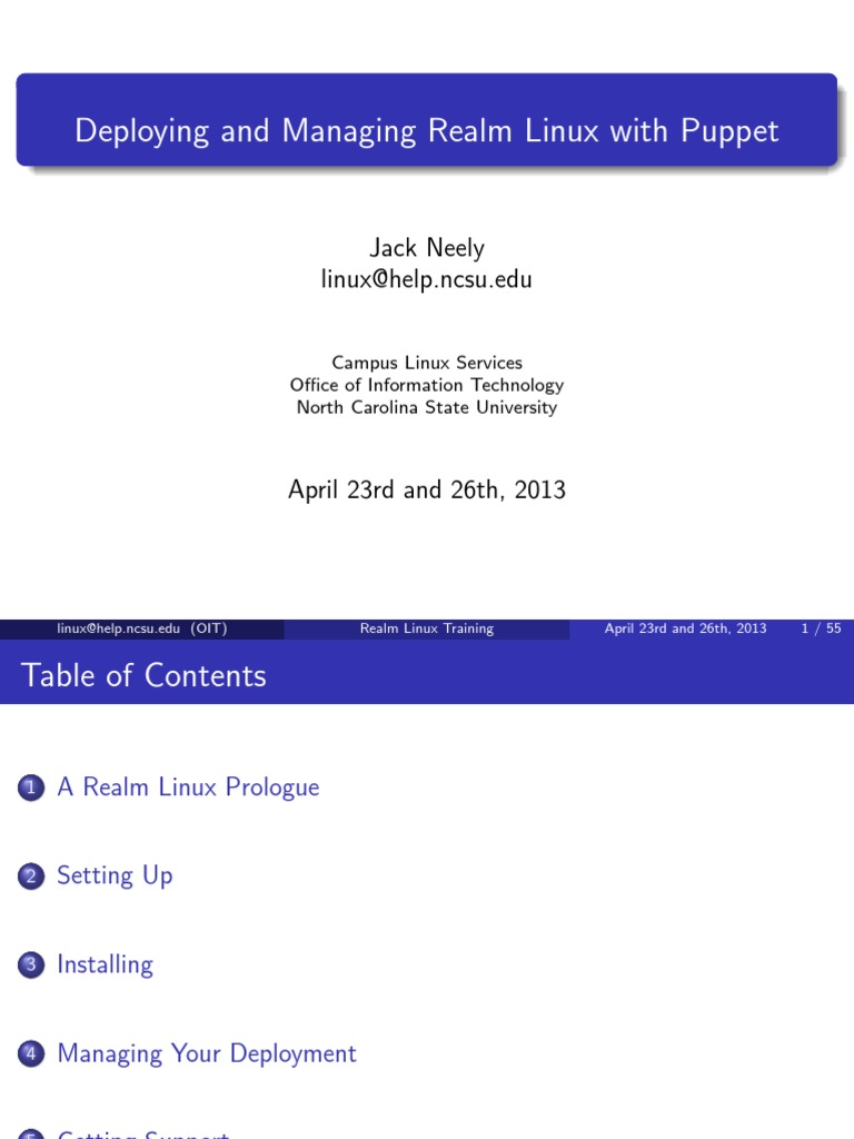 Deploying and Managing Realm Linux With Puppet | PDF | Linux | Superuser