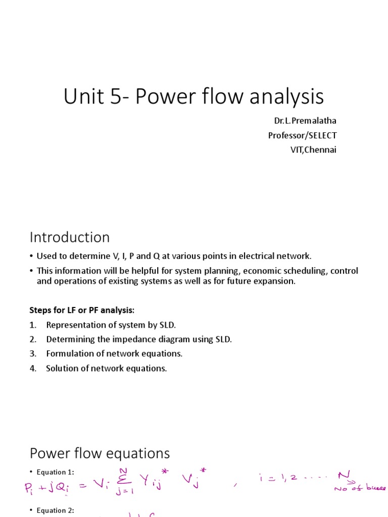 Unit 5 - Power Flow Analysis | PDF | Electrical Engineering | Applied ...