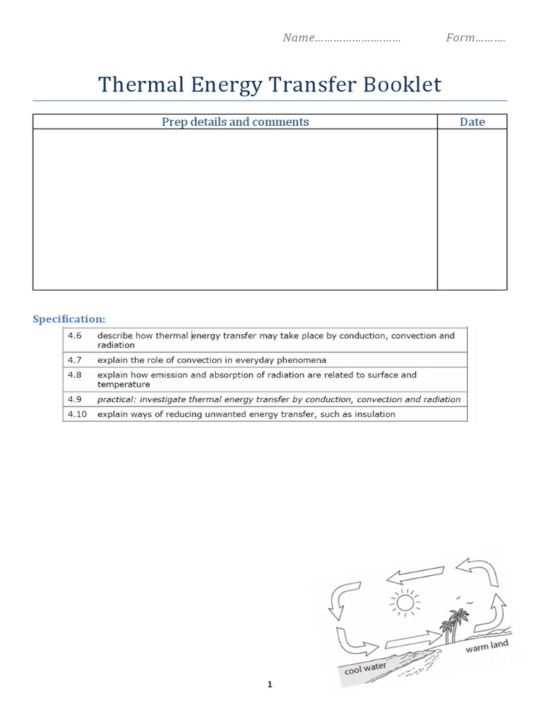 Booklet Thermal Energy Transfer BWF | PDF | Thermal Conduction ...