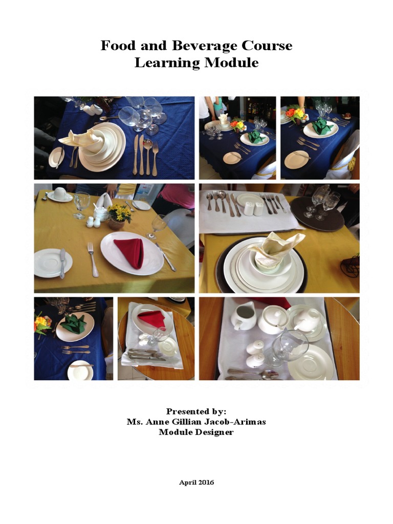 Food and Beverage Training Module | PDF | Tableware | Food And Drink