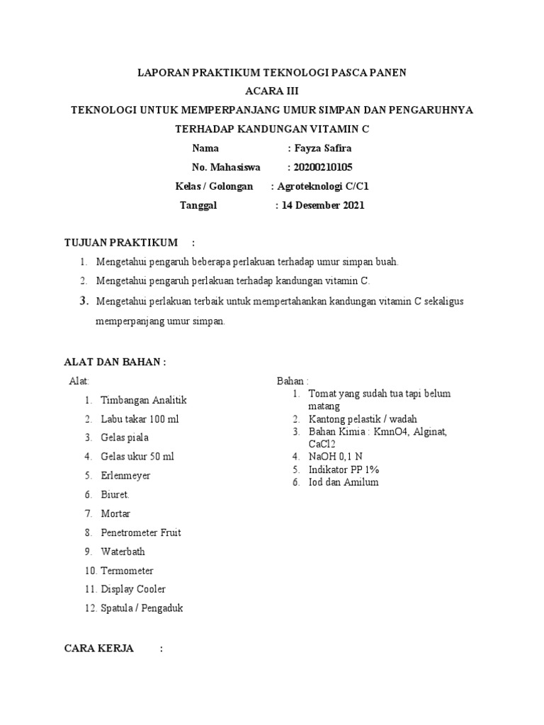Laporan Praktikum TPP Acara 3 | PDF