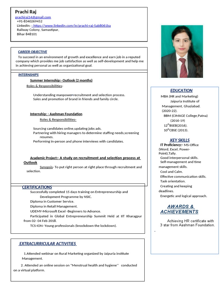 Prachi Raj Resume | PDF | Recruitment | Economies
