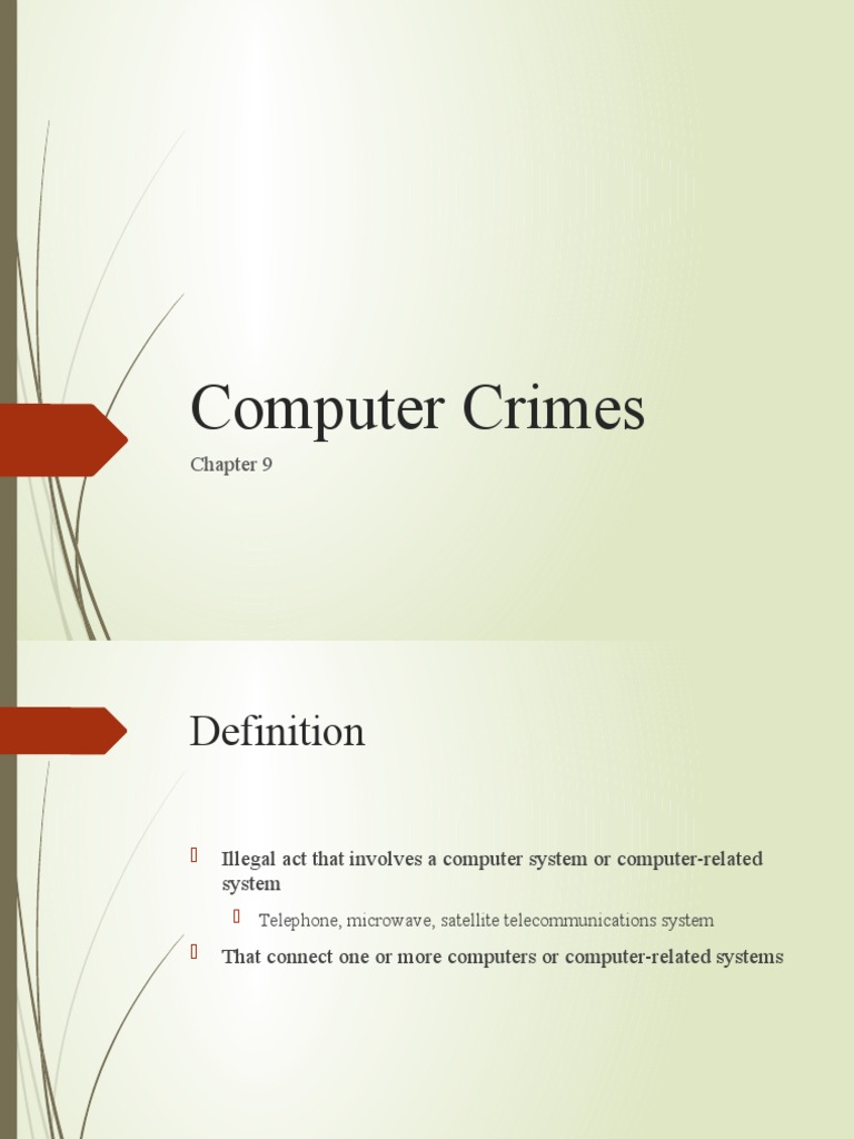 3610 Lecture8 Computer Crimes | PDF | Technology & Engineering