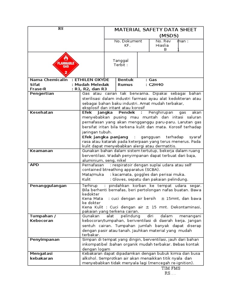 MSDS Rumah Sakit | PDF