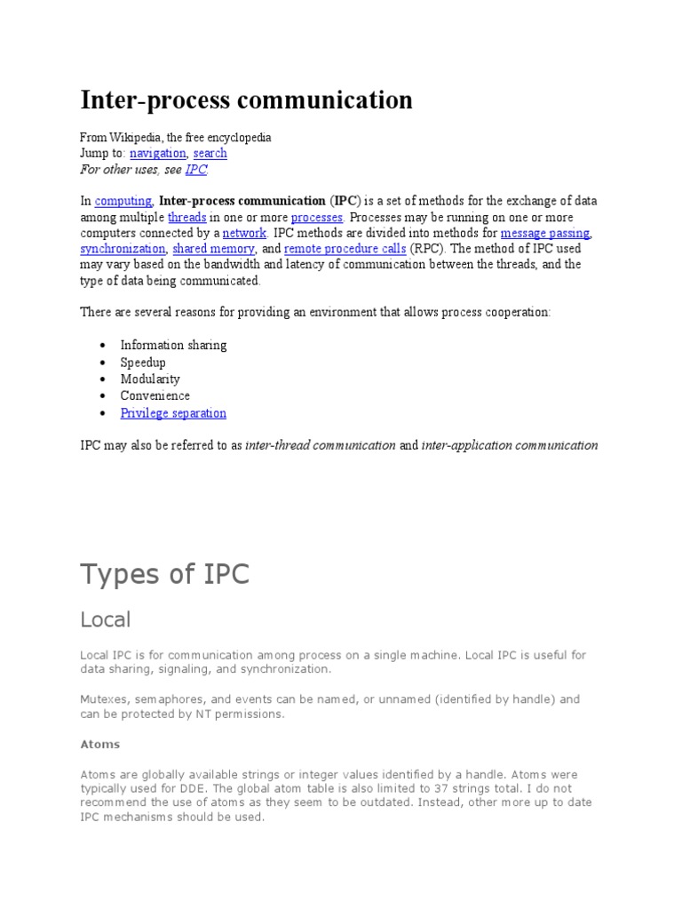 Inter-Process Communication: Types of IPC | PDF | Digital Signal | Discrete Time And Continuous Time