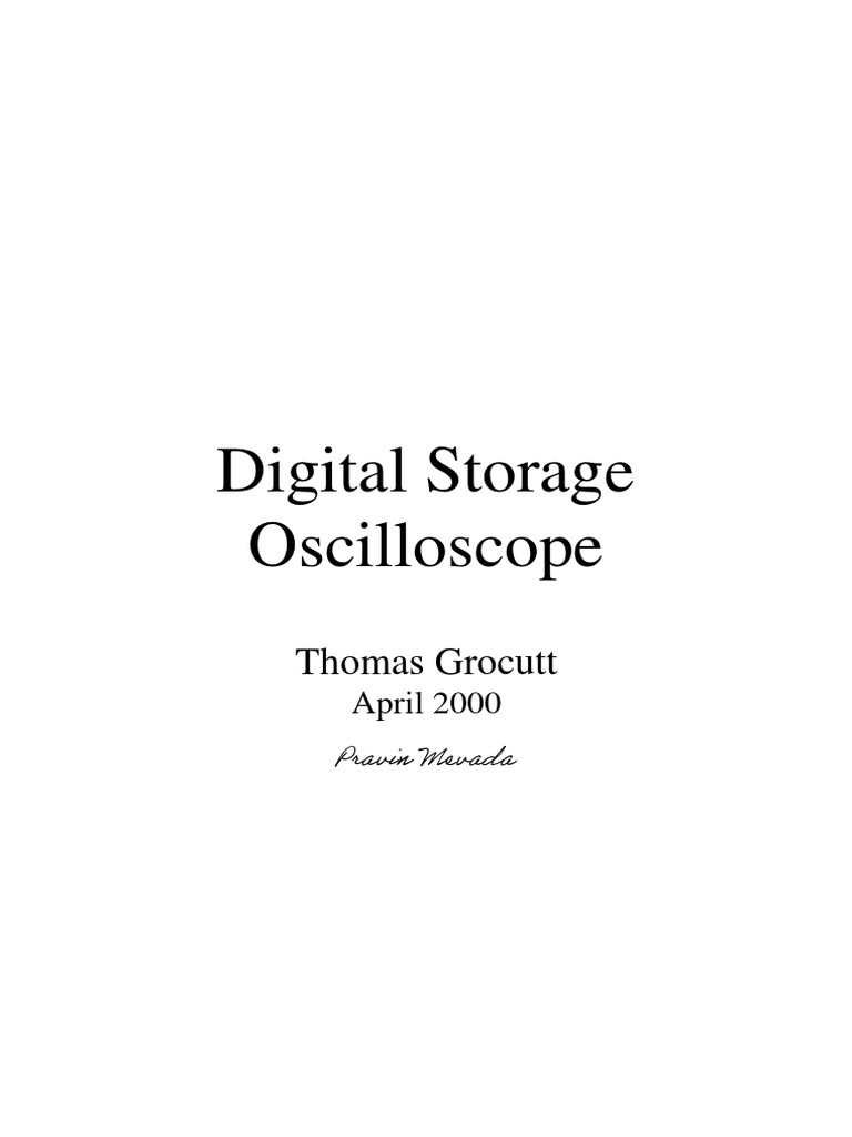 Digital Storage Oscilloscope Pdf Analog To Digital Converter