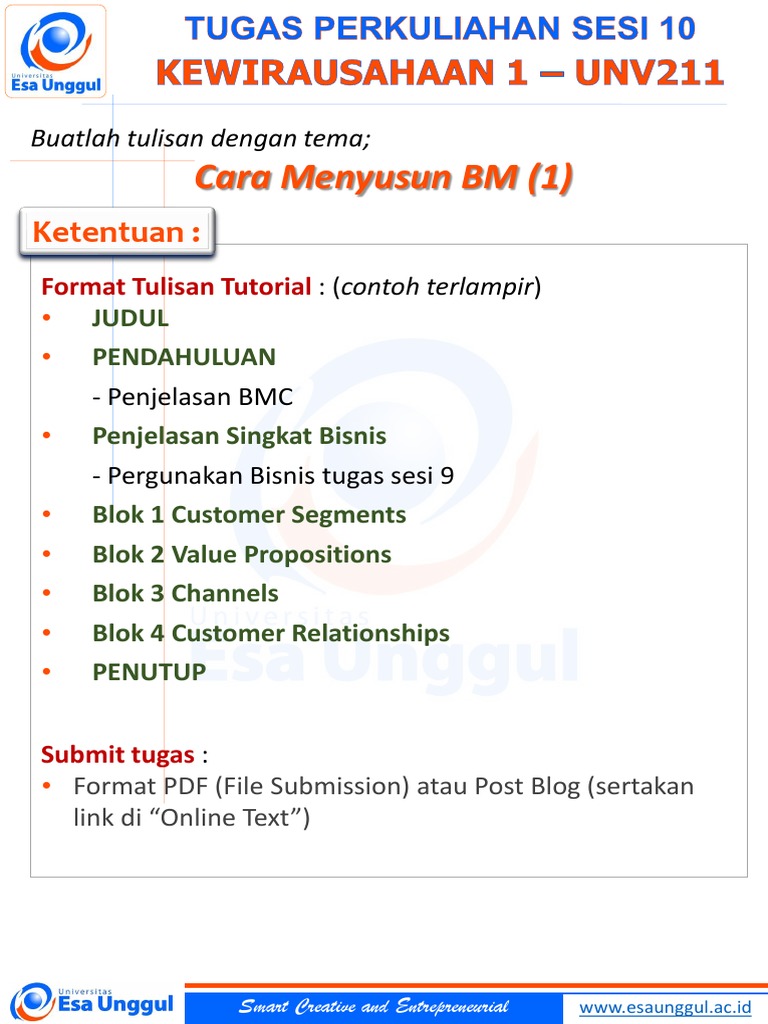 UNV211 10 Tugas BMC | PDF