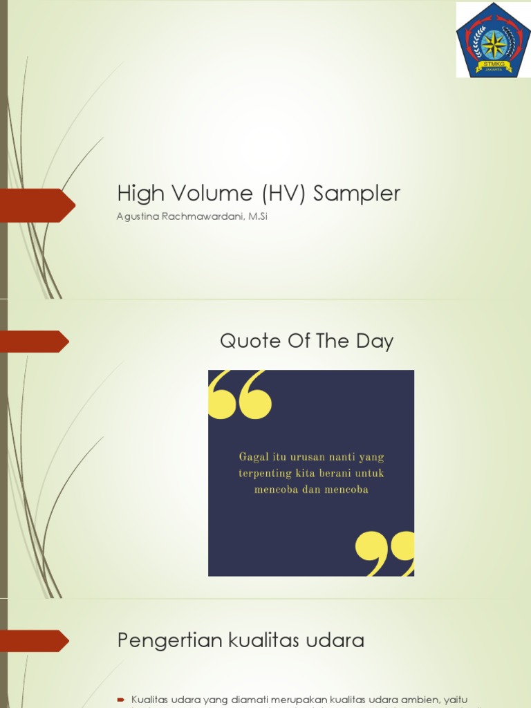 High Volume (HV) Sampler | PDF | Sains & Matematika