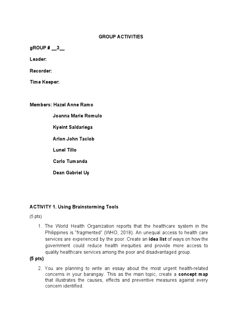 Group Activities | PDF