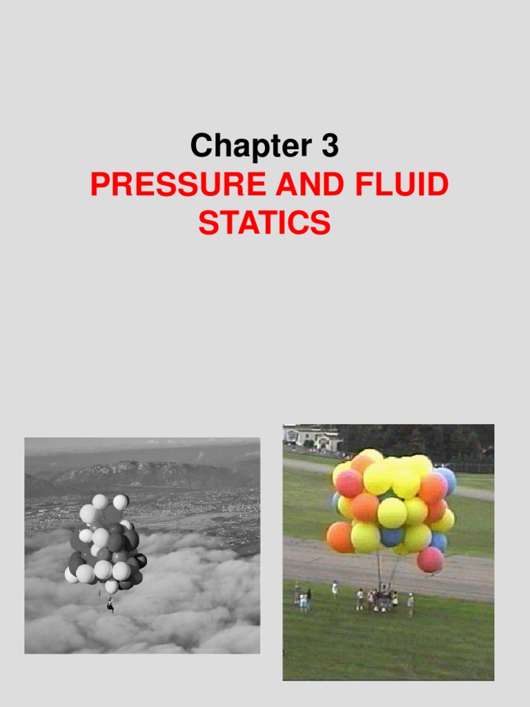 Chapter 3 - Pressure and Fluid Static | PDF | Buoyancy | Pressure
