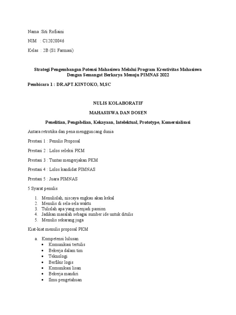 Resume Webinar PKM | PDF