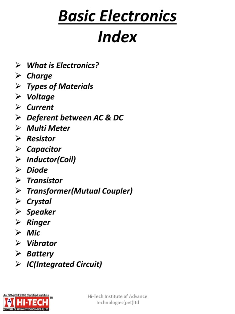Basic Electronic Hi Tech | PDF