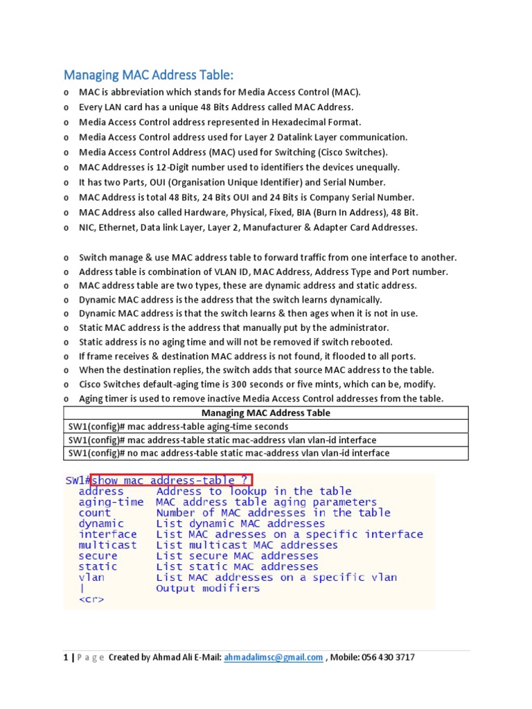 1 - Created by Ahmad Ali E-Mail:, Mobile: 056 430 3717 | PDF | Network ...