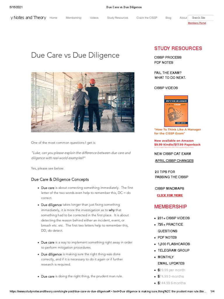 Due Care Vs Due Diligence | PDF | Due Diligence | Computer Science