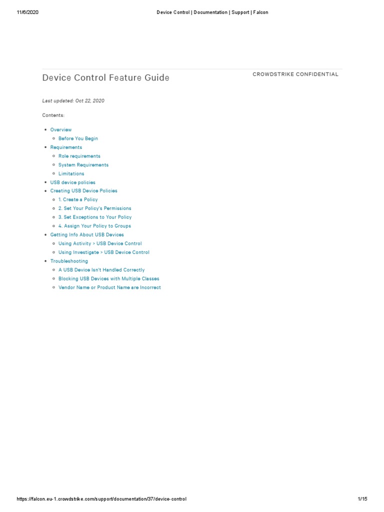 Device Control - Documentation - Support - Falcon | PDF | Usb | Wi Fi