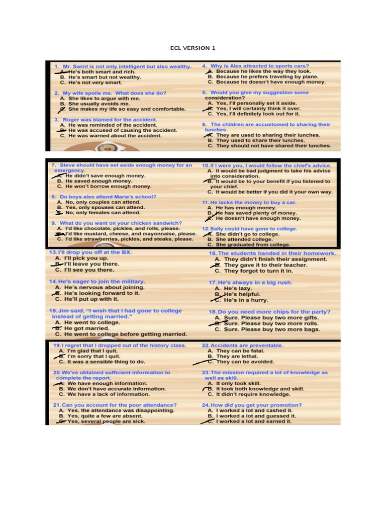 Ecl Test Version 1 | PDF