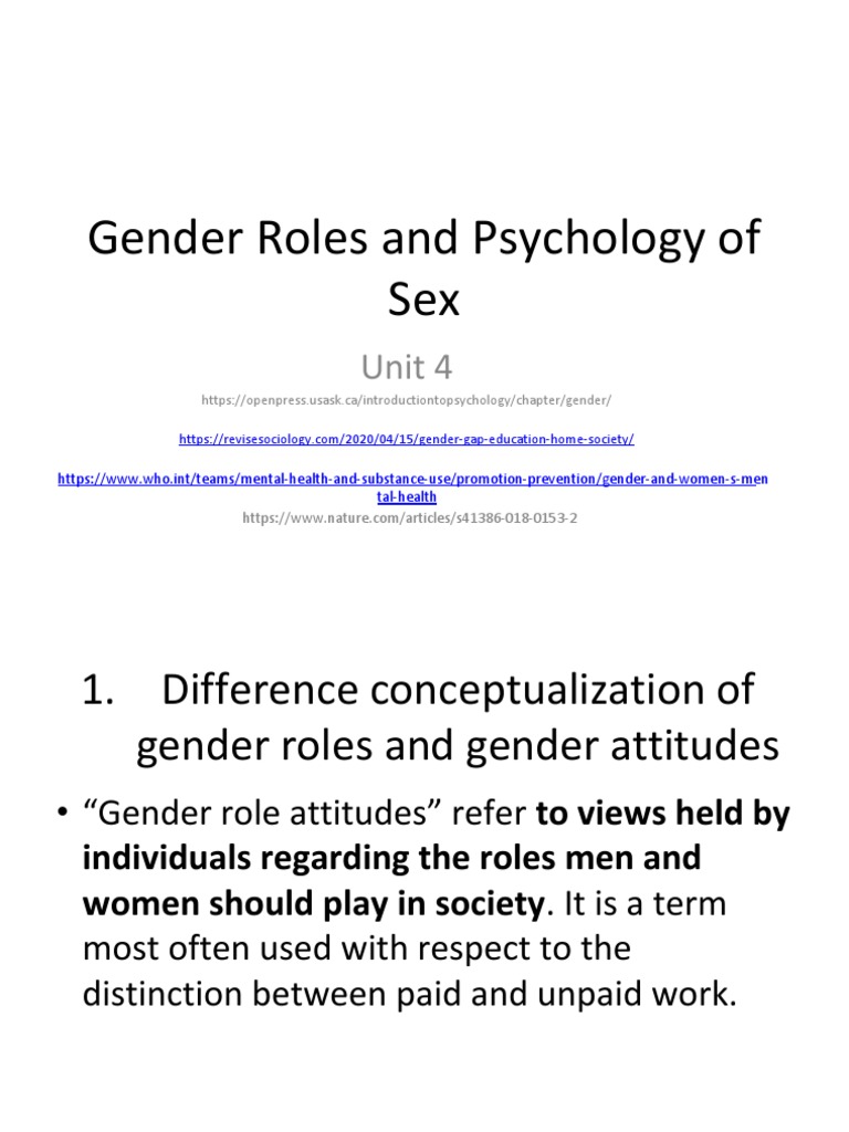 Gender Roles and Psychology of Sex: Unit 4 | PDF | Aggression | Gender Role