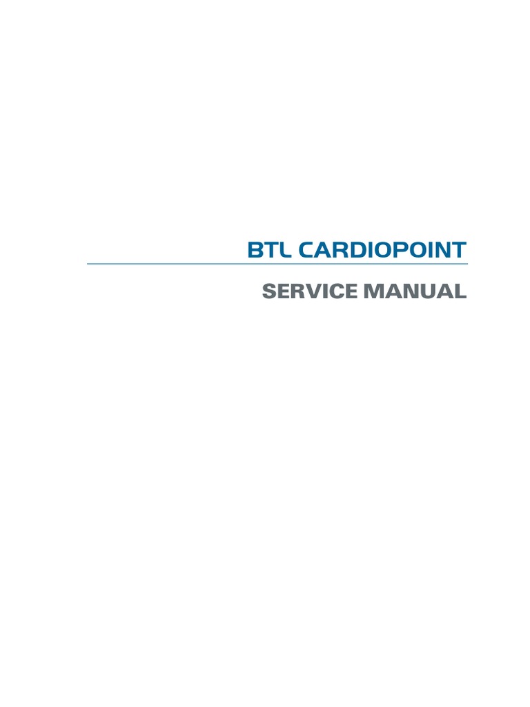 BTL Cardiopoint: Service Manual | PDF | Installation (Computer Programs) | 64 Bit Computing