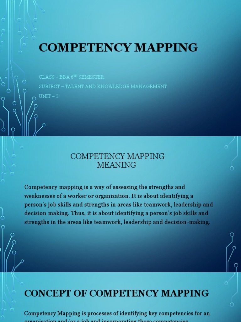 Competency Mapping: Class - Bba 6 Semester Subject - Talent and Knowledge Management Unit - 2 ...