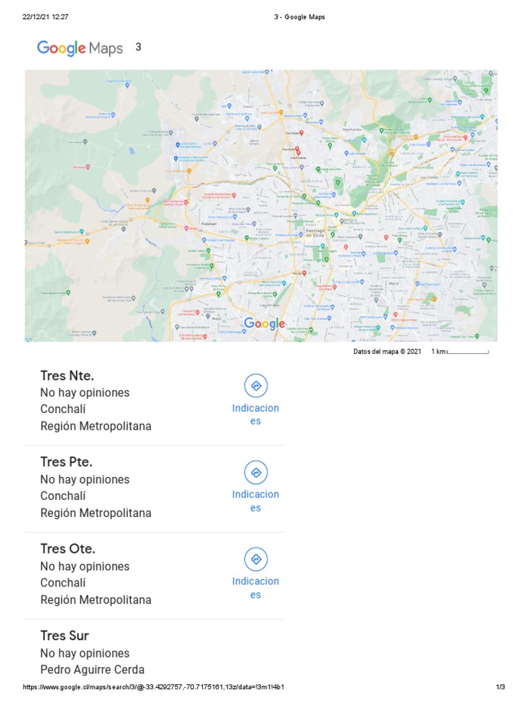 Tres Nte.: No Hay Opiniones Conchalí Región Metropolitana | PDF
