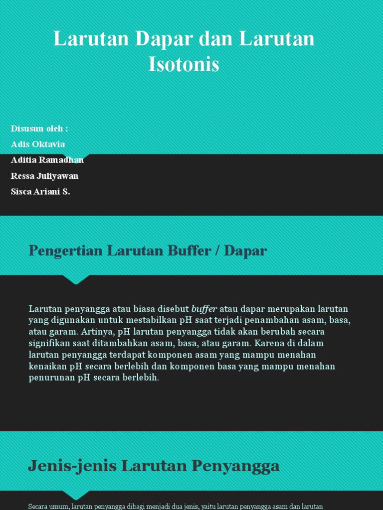 Kimia Farmasi - Larutan Dapar Dan Larutan Isotonis | PDF