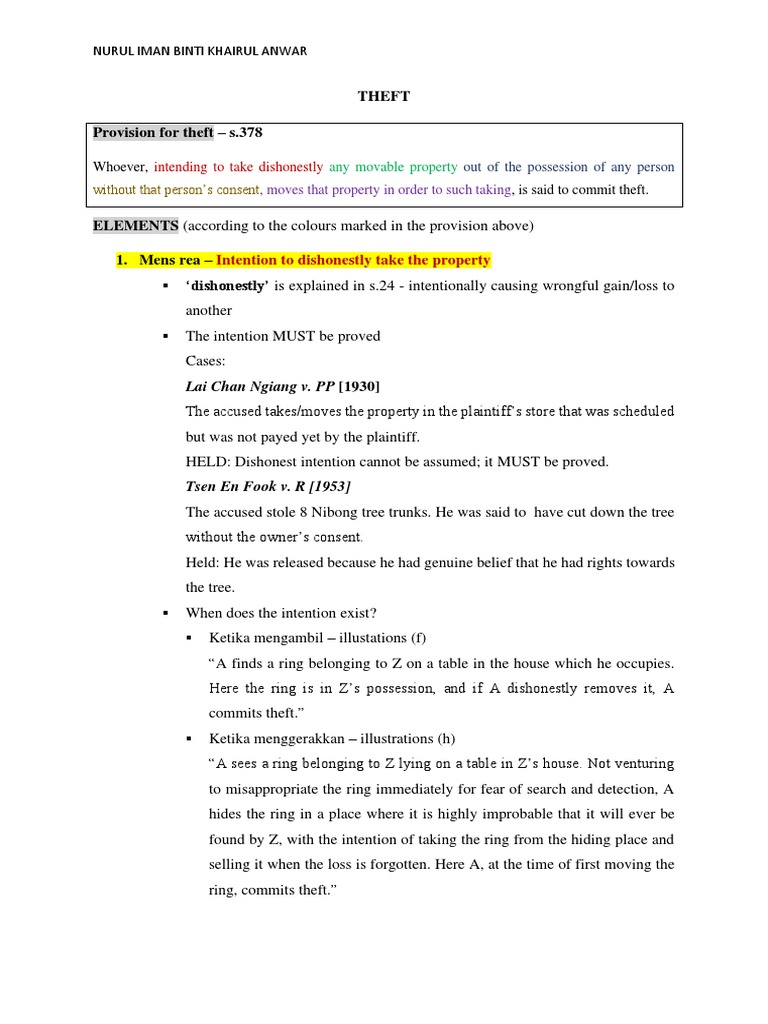 Offences Against Property | PDF | Theft | Robbery