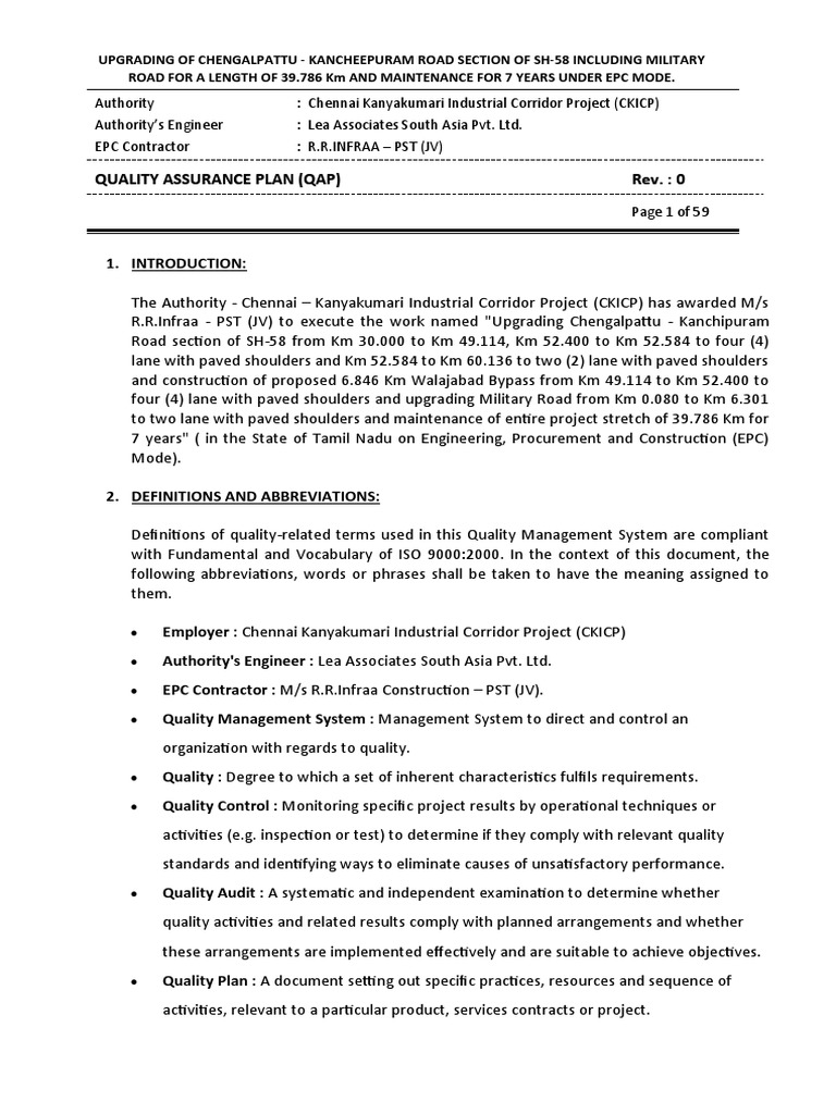 QAP-Rev Muthu's Final | PDF | Quality Assurance | Audit