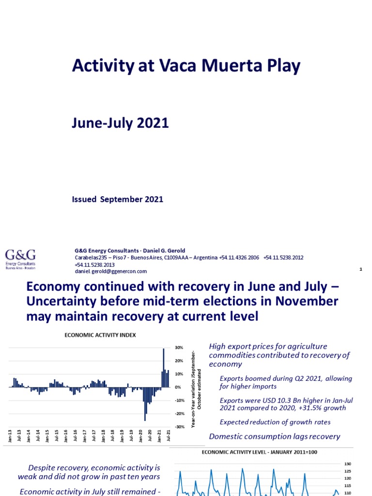 Activity at Vaca Muerta Play: June-July 2021 | PDF | Oils | Economies