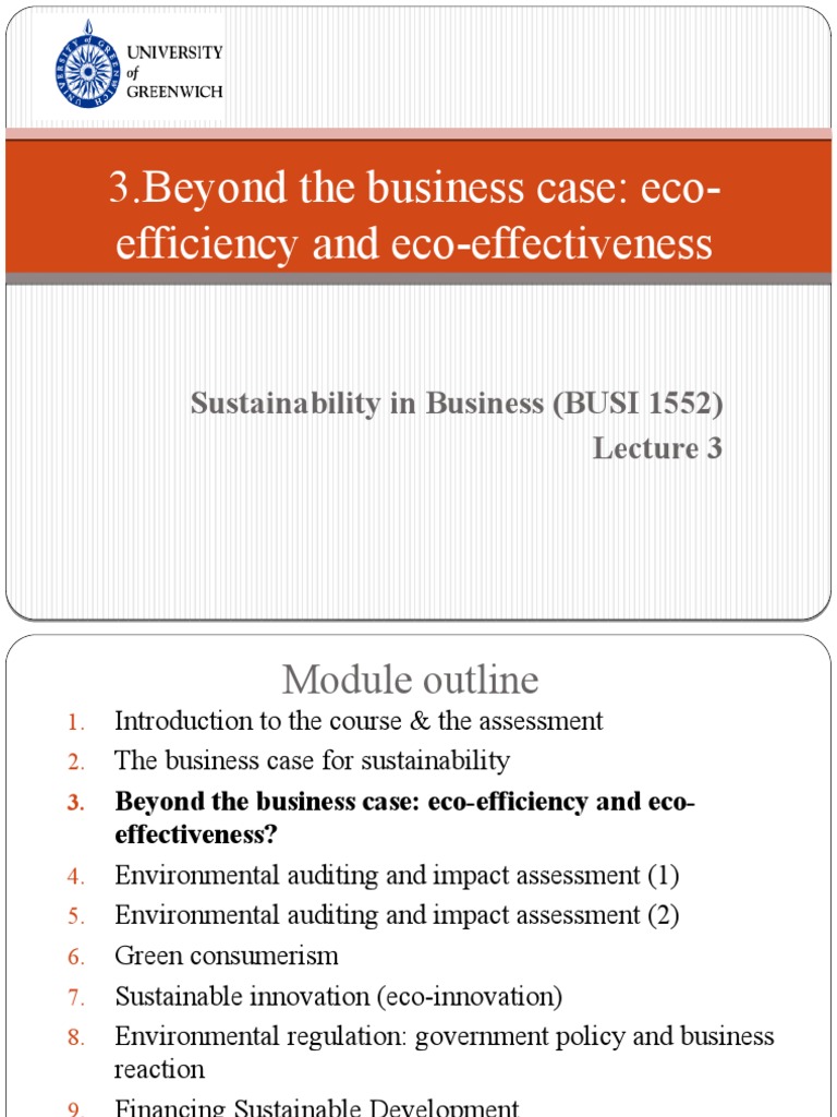 3.beyond The Business Case: Eco-Efficiency and Eco-Effectiveness | PDF ...